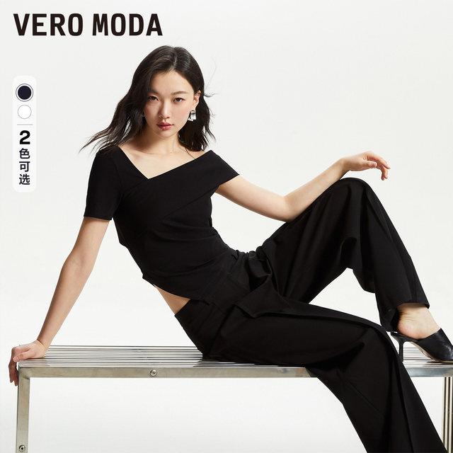 VeroModa T-shirt women's 2024 summer new slim-fitting short-sleeved ...