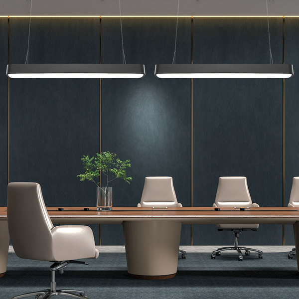 Simple modern led strip office studio chandelier | Andi Chandelier