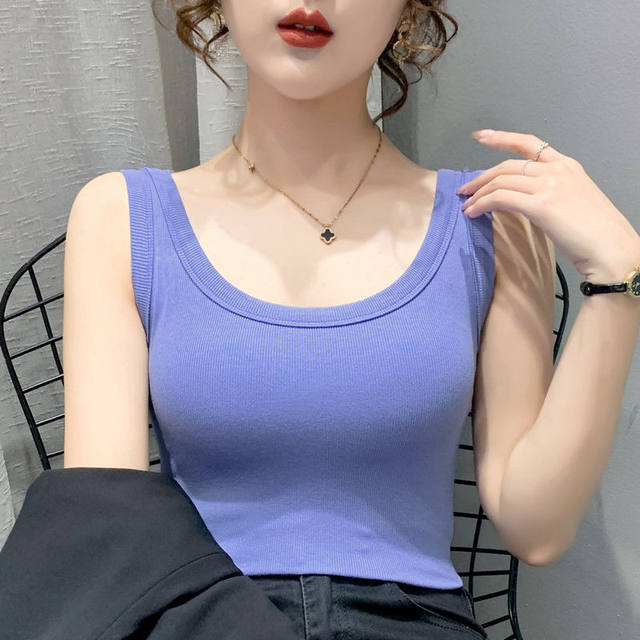 Threading vest female wears 2024 spring new slim -shaped pair of camplate campaign with ...