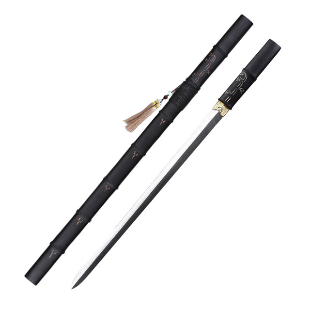 Longquan ancient Yue sword shop ink bamboo sword pattern steel one ...