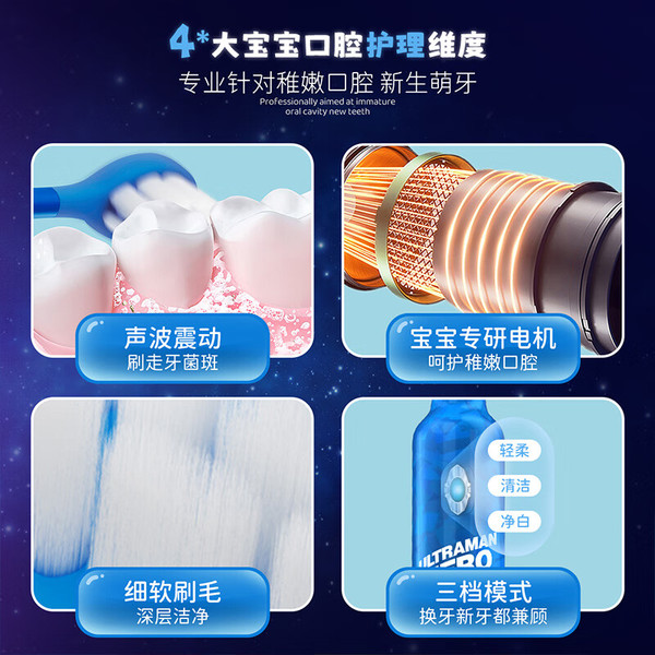 Ultraman Leichi Children's Electric Toothbrush - Rechargeable, Soft ...