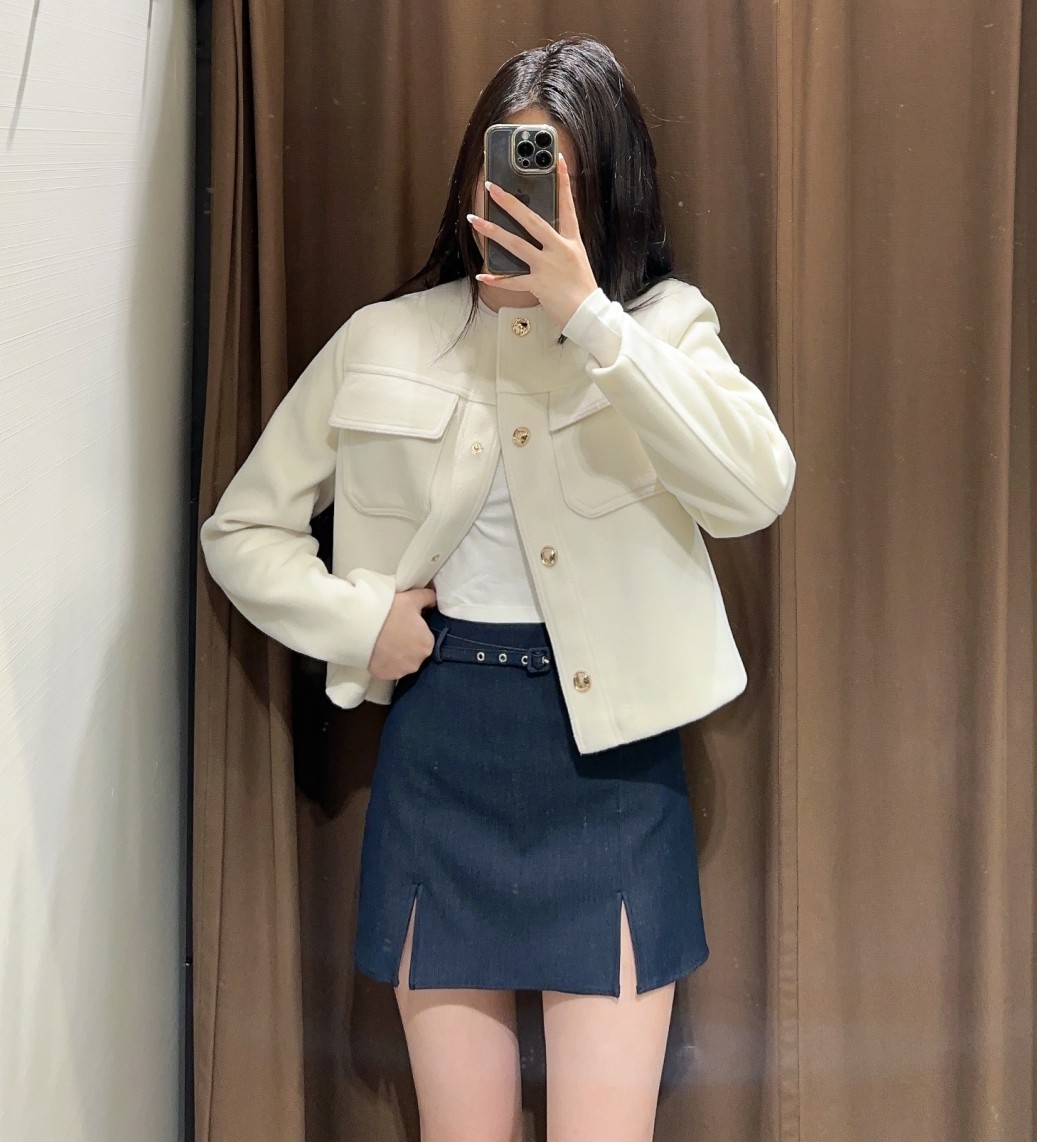 WMXZ autumn 3046262 new round neck buttoned pocket casual versatile two ...