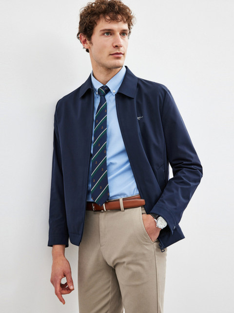 Septwolves Men's Lapel Jacket New Style Drapey Water-Repellent ...