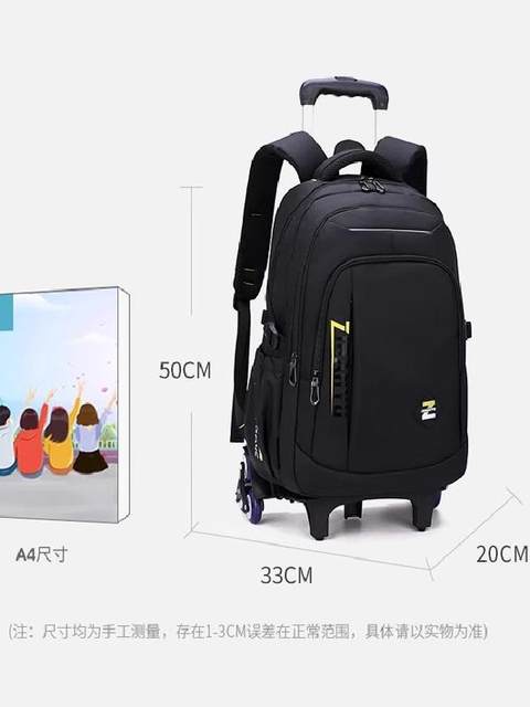 Hand-operated rucksack with pull rod, carryable and towable travel ...