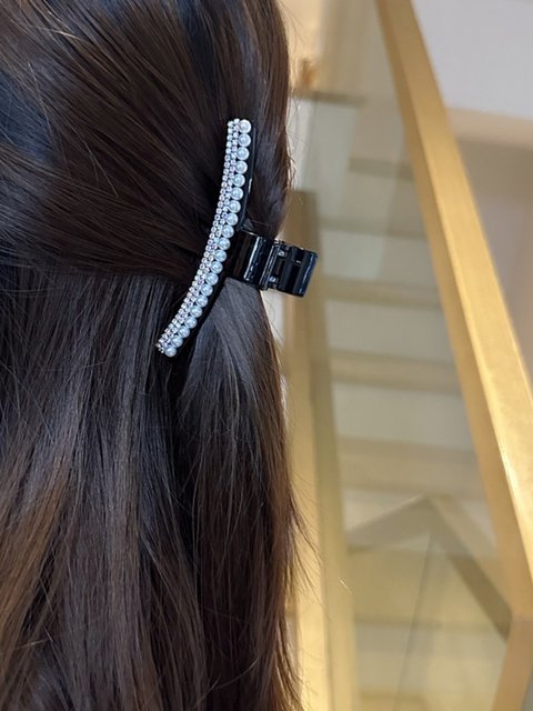 Korean style simple temperament inlaid with rhinestone square hairpin ...