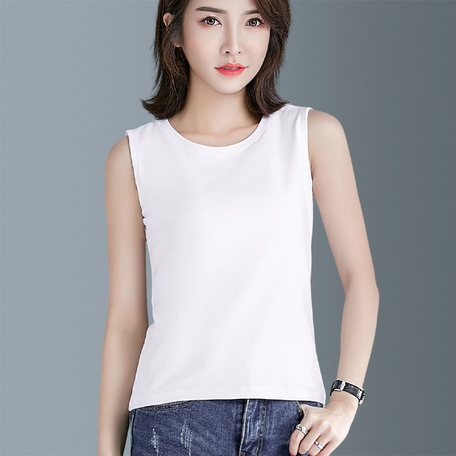 White cotton camisole women's inner wear summer new black sports outer ...