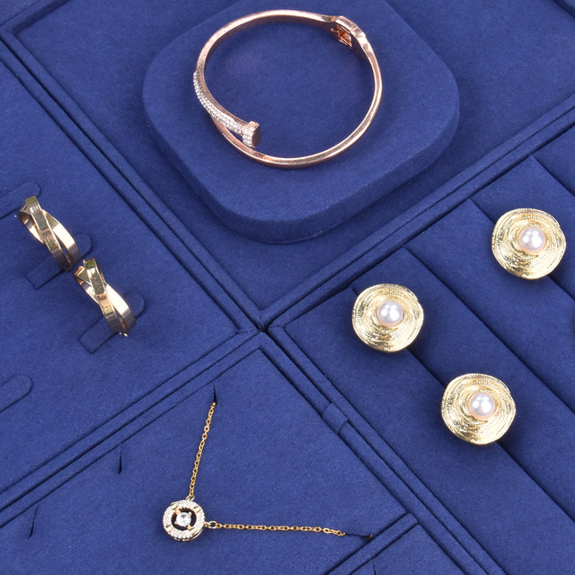 JINSKY/JINSKY blue jewelry display props set jade earrings ring ...