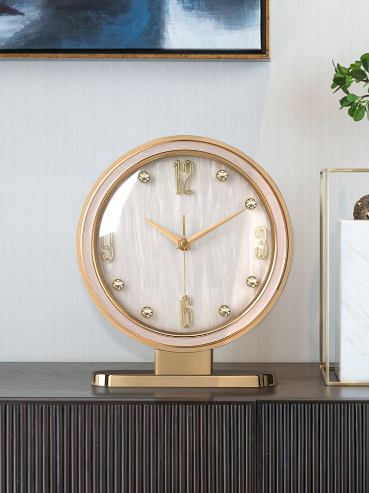 Horloge de table en métal Nash 25 cm - Horloge pendule moderne, luxe léger