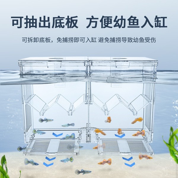 Guppy Breeding Box Betta Fish Tank Isolation Incubator Acrylic Delivery ...