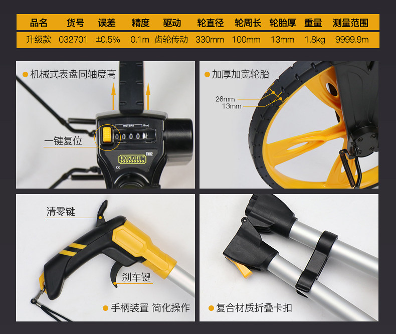 Pioneering Rangefinder Hand-Push Roller Measuring Wheel for Site ...