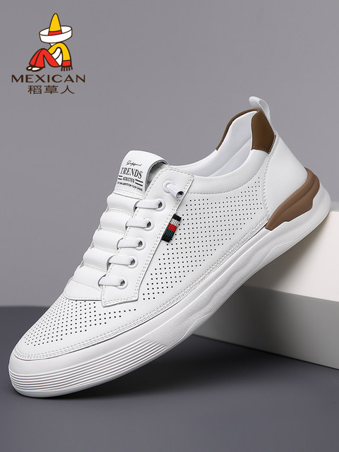 Scarecrow men's shoes for summer breathable genuine leather new casual ...