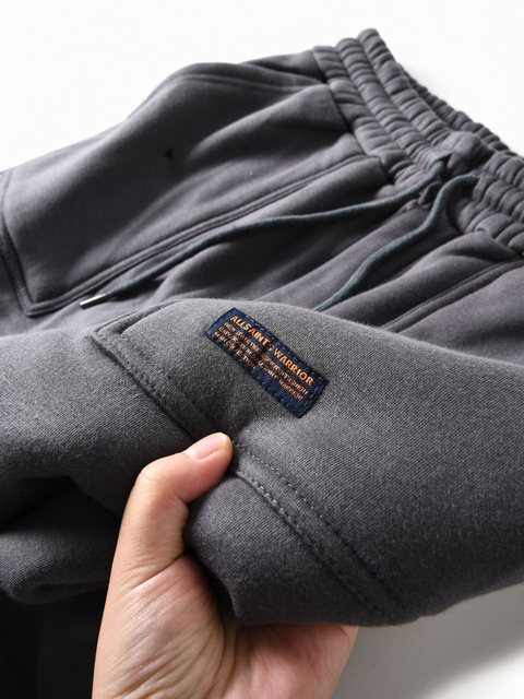 New pure cotton plus velvet thickened thermal drawstring elastic waist ...