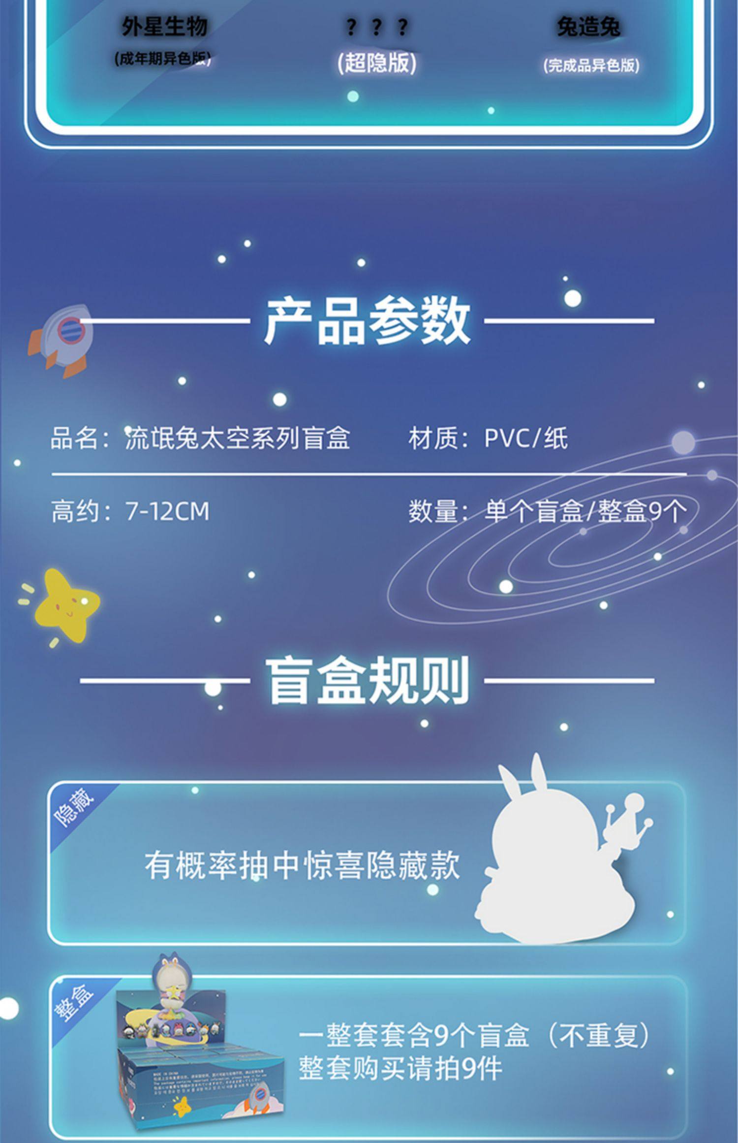 Rogue Rabbit Blind Box Space Series Cheap Rabbit Matthew Rabbit Planet ...