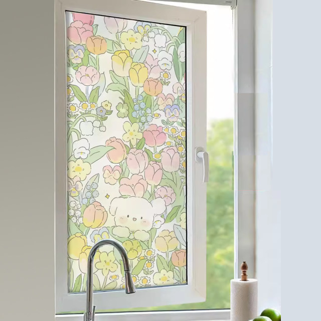 Frosted glass stickers, light-transmitting and opaque, bathroom and ...