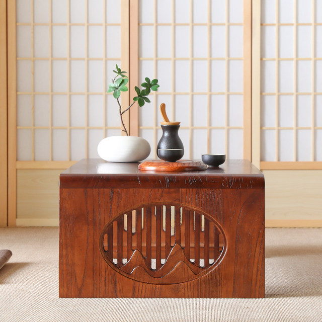 Pure solid wood bay window small coffee table Japanese style tatami ...