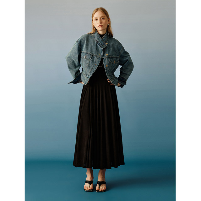 Yixiang Liying black sleeveless knitted dress women's 2024 autumn new ...