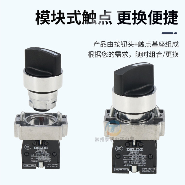 Delixi LAY5SXB2 power supply NP2 transfer switch BD21/25/333 gear 2-position self-locking master ...