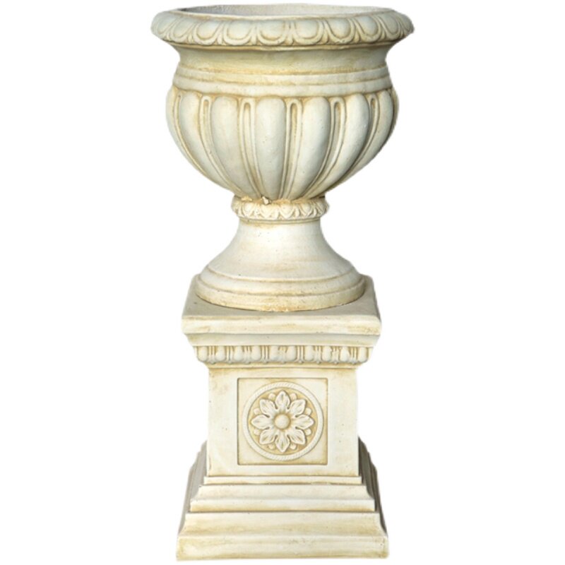 Vaso Romano para Flores - Vaso Estilo Europeu e Ornamento de Jardim