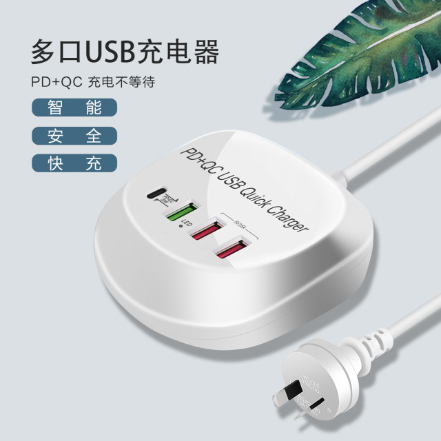 Multi-port usb charger PD fast charging 20W porous fast charging plug Apple Android universal ...