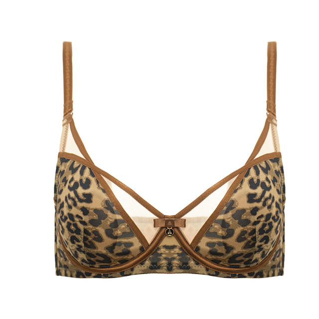 AERENEY sexy leopard print underwear, big breasts, anti-sagging, breast ...