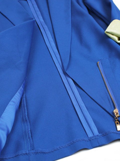 Claine's blue suit girl seven -point sleeve suit design sense niche in ...