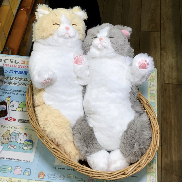 Japanese genuine Sunlemon's sleeping cat snoring cat plush dolls soothe the doll soft gift