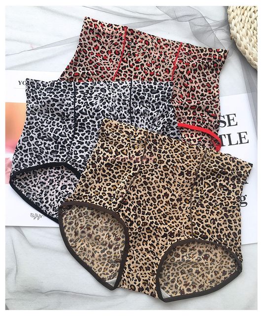 Gufei 7553 high-waisted leopard print seamless ultra-thin ice silk soft ...