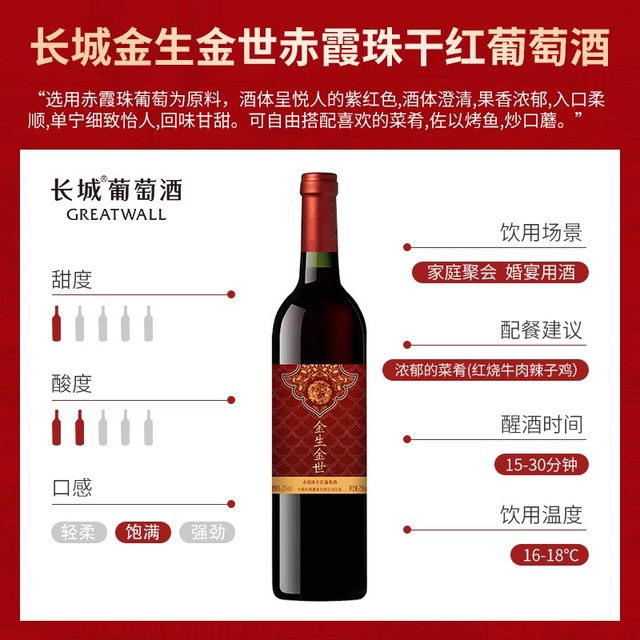 Great Wall Jinsheng Jinshi Cabernet Sauvignon dry red wine red wine ...