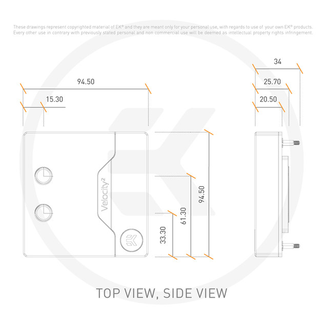 EKWB cooling EK-QuantumVelocityD-RGB13/14 generation 1700 CPU golden ...