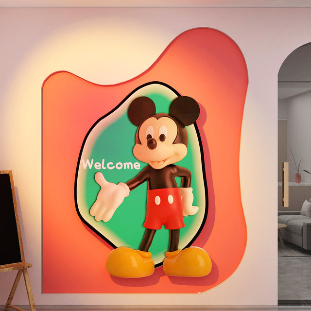 Net red punch card doll Children's clothing shop door head and mouth ...