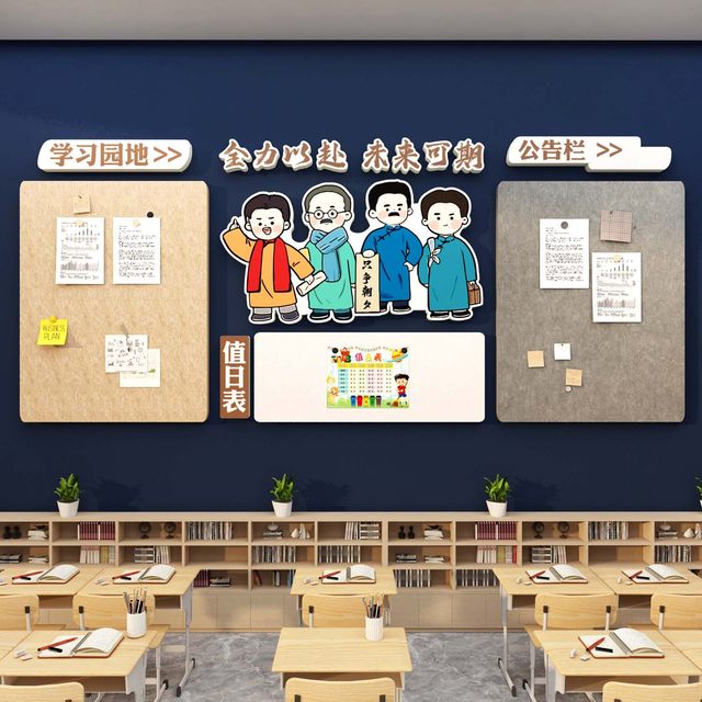 Class layout classroom decoration felt board display cultural wall ...