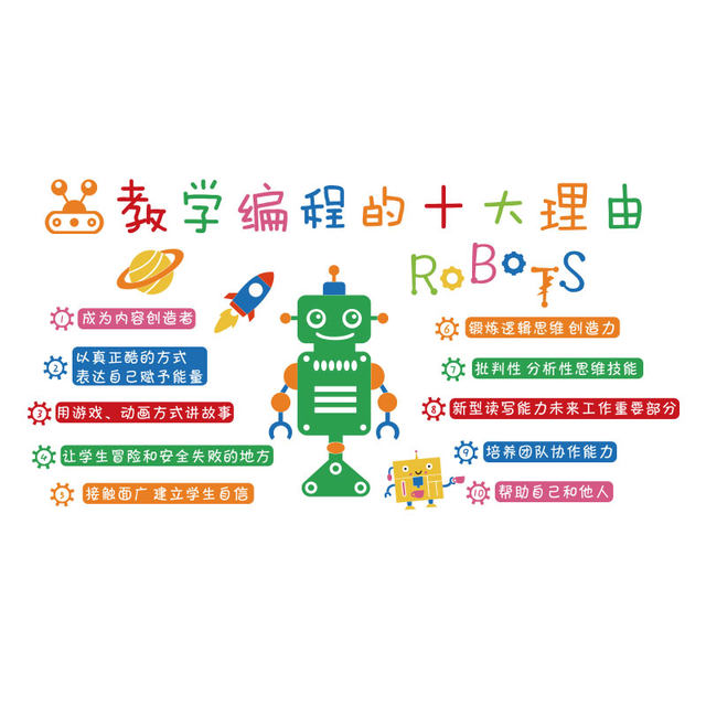 Children's programming wall stickers classroom layout Science and ...