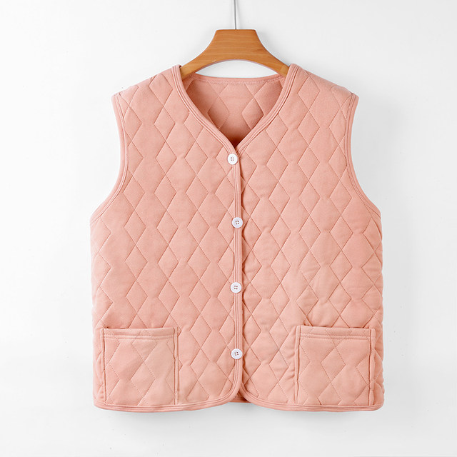 Silk cotton vest women's autumn and winter thickened velvet warm inner ...