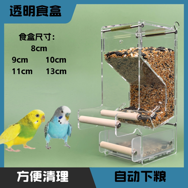 Inner -hanging parrot food box Bird with automatic feeding device Peony ...