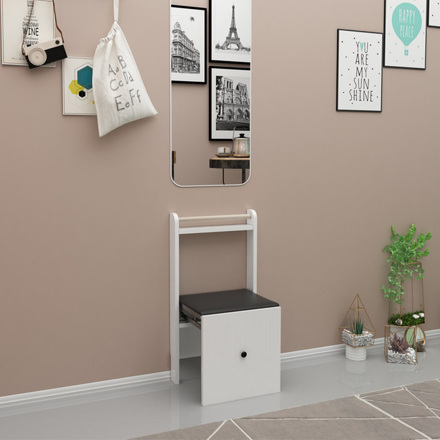 Invisible ultra-thin hole-free folding shoe-changing stool door wall ...