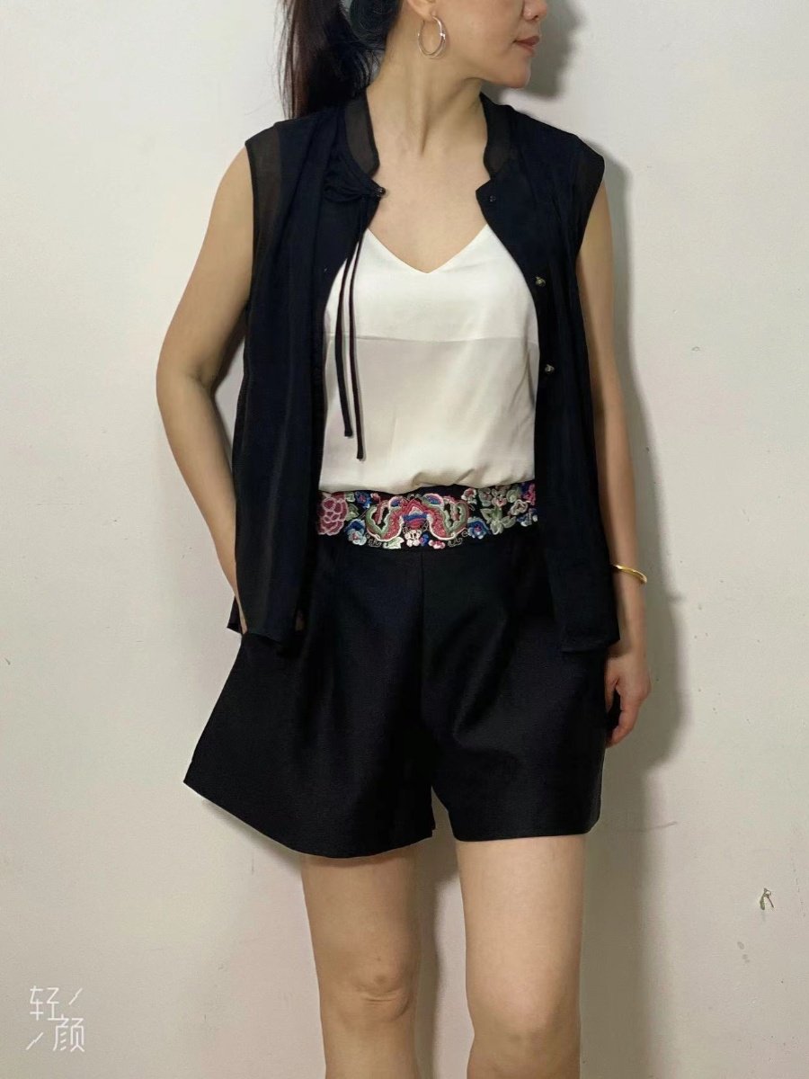 2024 spring and summer new Chinese shorts high-end embroidered Chinese ...