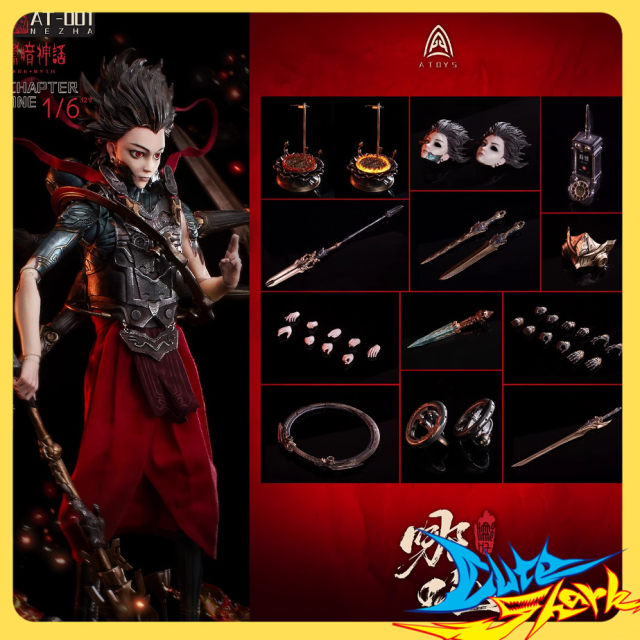 ATOYS number one mold play 1/6 dark myth Nezha AT-0001 mobile puppet ...