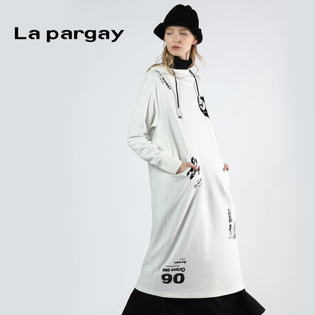 LAPARGAY Napa's new female autumn black and white long -sleeved slim ...