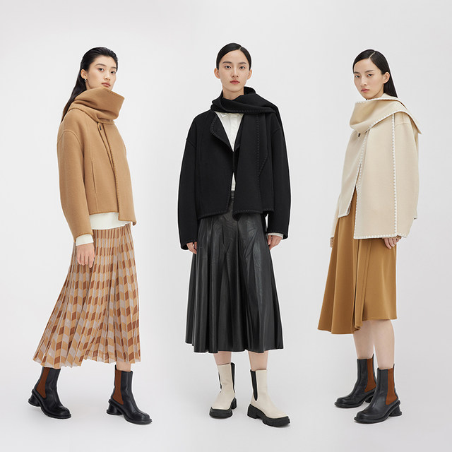 Short woolen jacket winter new design two-button diagonal placket top ...