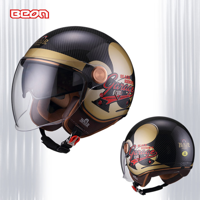 Beon motorcycle riding helmet carbon fiber half -helmet three -quarter ...