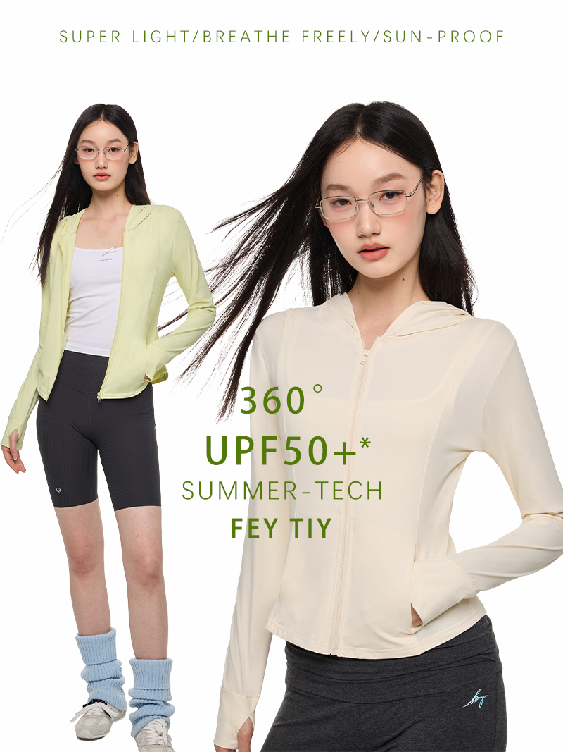 Feytiy American hot girls show thin sunscreen jacket repair outdoor summer anti -ultraviolet ...