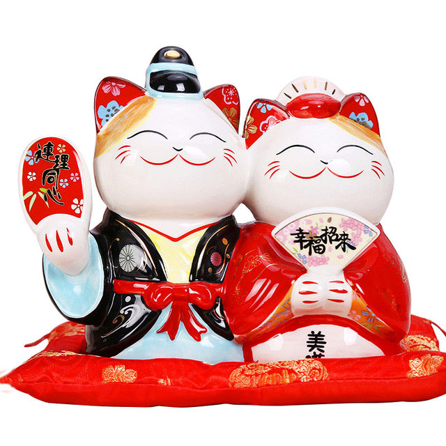 Jishanyuan Dajima Ceramics Cat Cat Survey Tobe Husband and Wife Cat ...