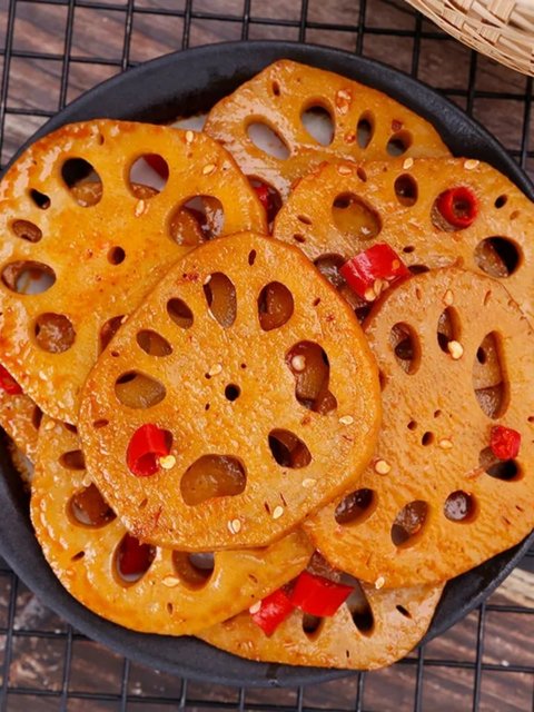 Spicy ravioli Lotus root Ding Ding Mei Caifu Slip Snacks Snacks Ryssor ...