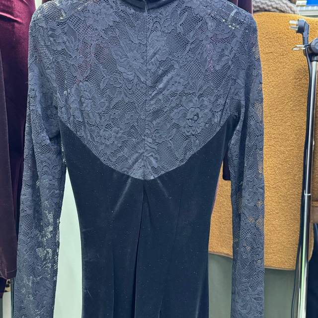 Luo's high-end retro lace and velvet modified cheongsam dress is slim ...