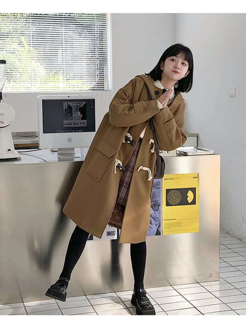 Loyal Dog Little Baba -shaped homemade Z horn buckle woolen coat female ...