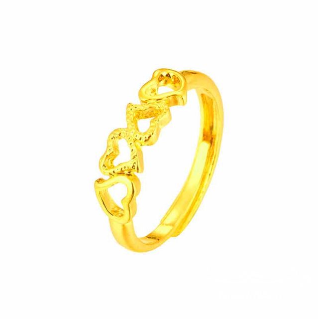 Wedding sand gold ring female jewelry genuine gold plating simulation ...