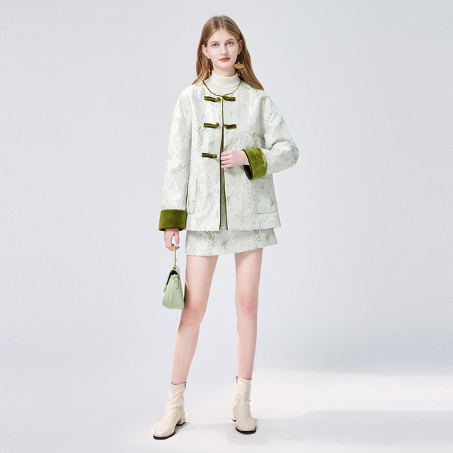 Qiu Shui Yiren New Chinese Style Disc Button Jacket 2024 Winter New ...