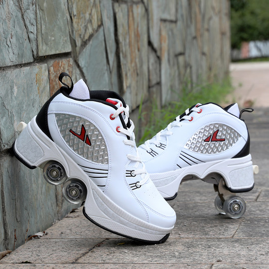 Anglut Deformation Shoes Dual-Purpose Roller Skates Skateboard Shoes