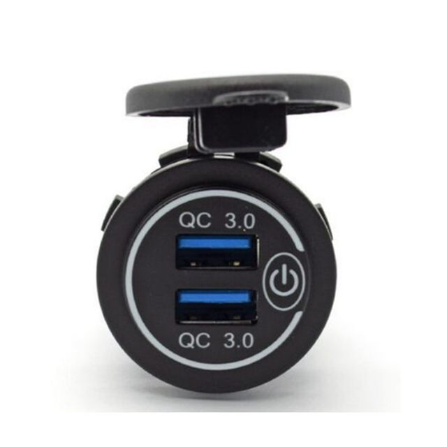 Automotive modified smart fast charging USB dual QC3.0 with switch ...
