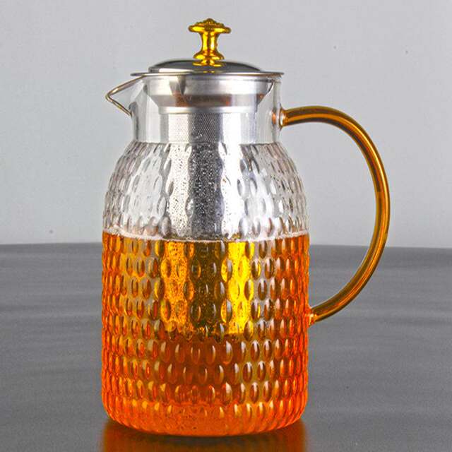 Extra large thickened glass teapot heat-resistant 304 filter net ...